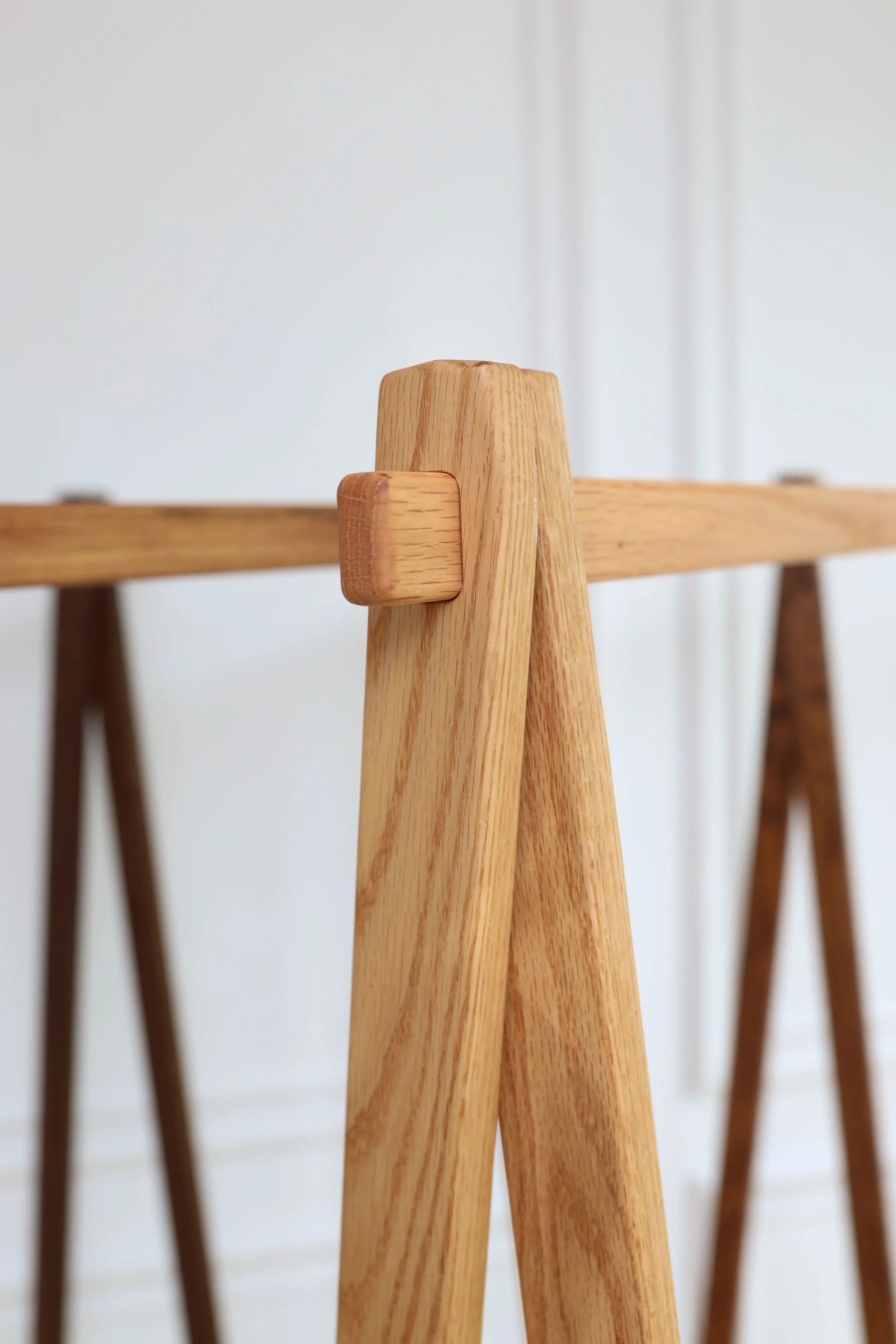 Natural Oak Clothing Rack – Wooden Garment Stand, Tool-Free Assembly